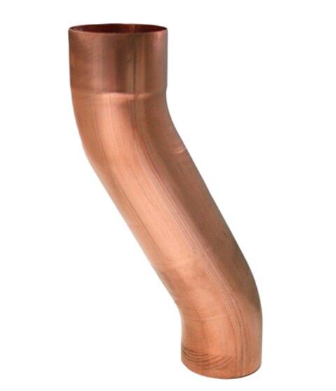 European Elbow Copper 18oz. 4" Plain Round with 2" Offset